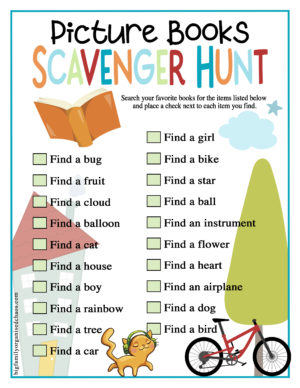 Picture Book Scavenger Hunt for 2-5 Year Olds